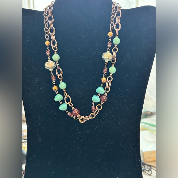 2028 | Jewelry | 228 Double Strand Beaded Boho Necklace | Poshmark